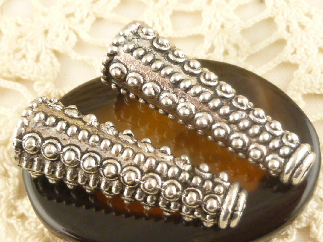 30mm Rustic, Bumpy, Ornate Cone Bead Cap, Antique Silver (4) - SF93 - Etsy