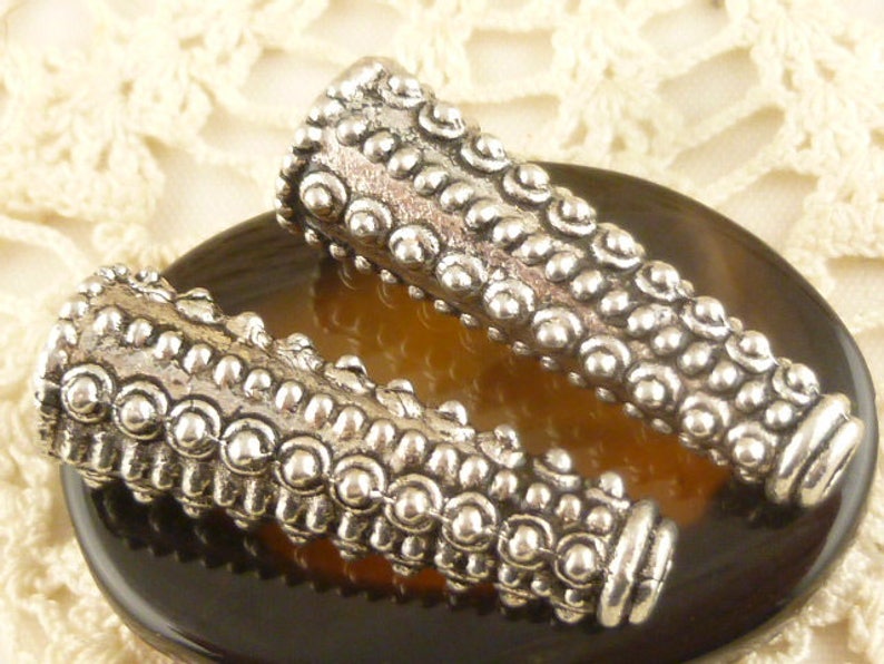 30mm Rustic, Bumpy, Ornate Cone Bead Cap, Antique Silver (4) - SF77 - Etsy