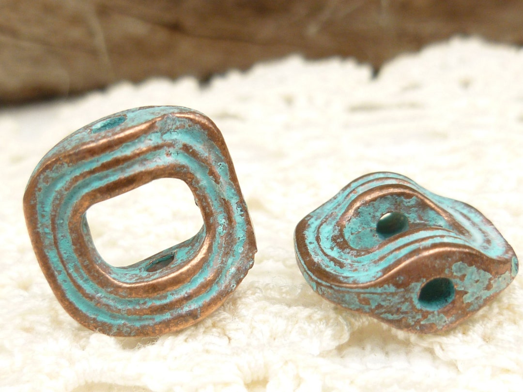 Patina Bead Frame, Rustic Halo Spacer Bead, Rustic, Patina, Mykonos ...