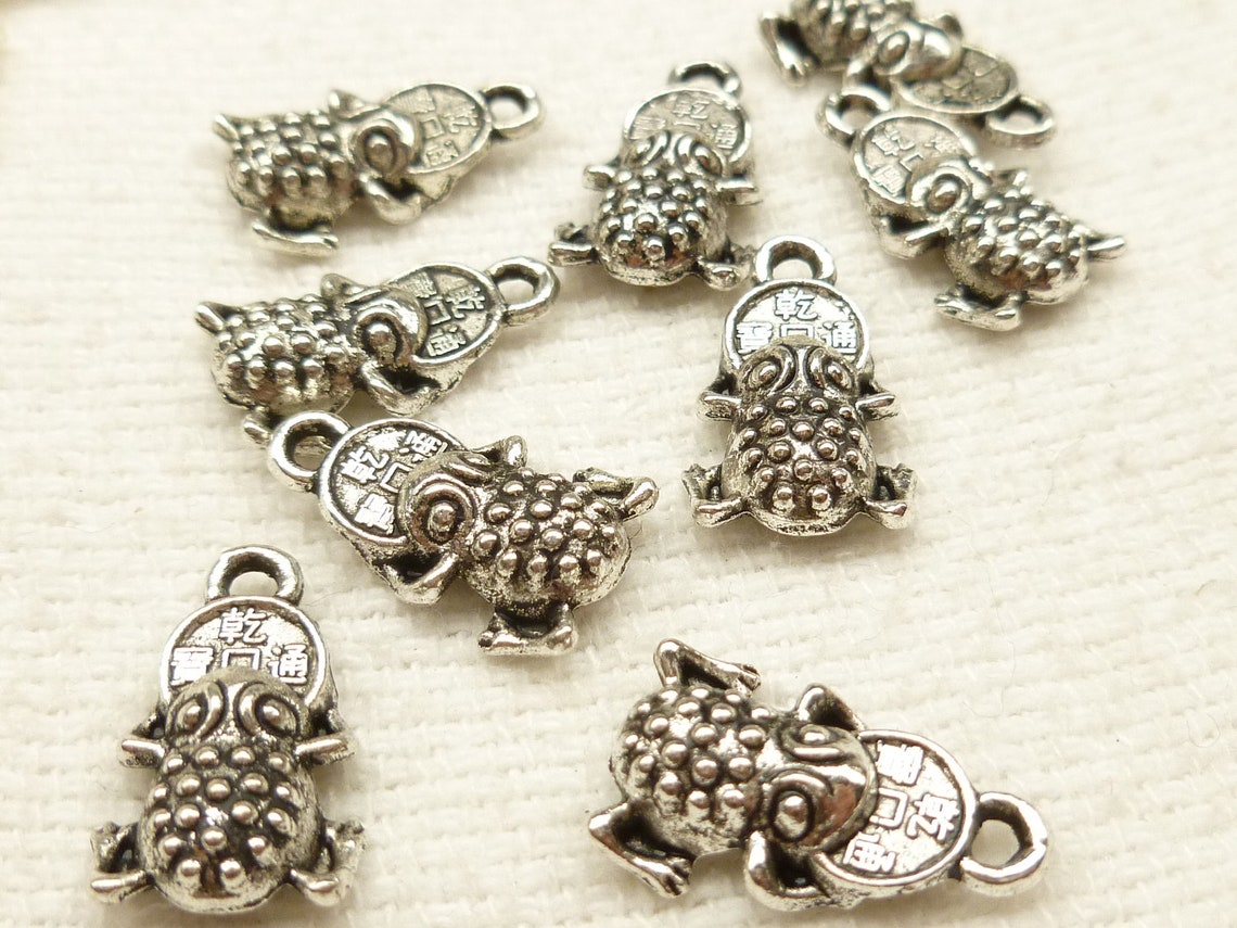 Good Luck Frog Toad Charms Antiqued Silver 8 S13 - Etsy