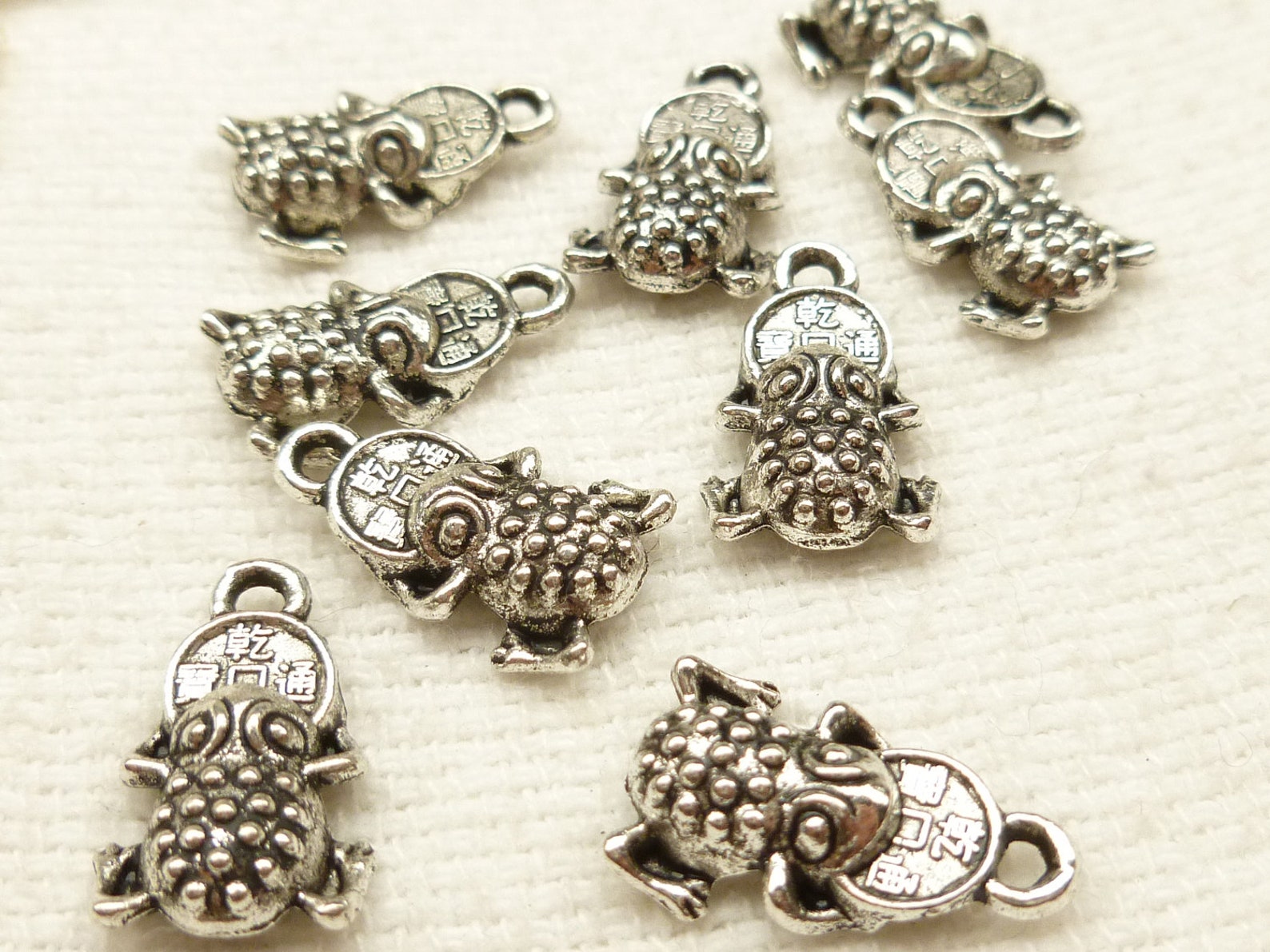 Good Luck Frog Toad Charms Antiqued Silver 8 S13 - Etsy