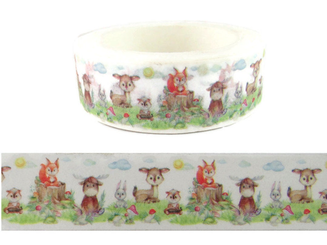 Wild Animal Washi Tape, Deer Washi Tape, Rabbit Washi Tape, Elk Washi ...
