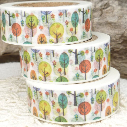 Tiny Trees Washi Tape Autumn Trees Washi Tape 36 | Etsy