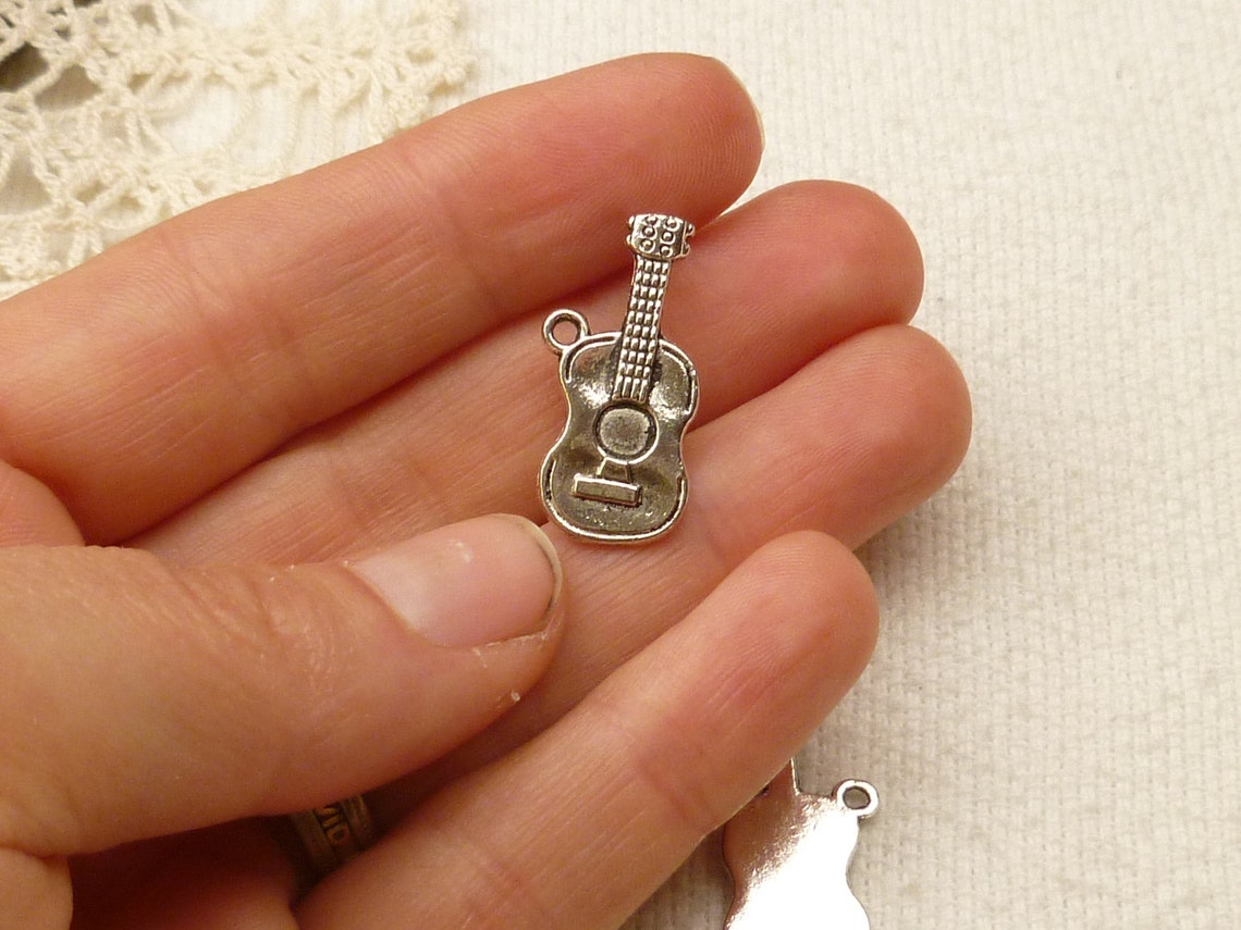 Silver Tone Guitar Charms (4) - S19 - Etsy