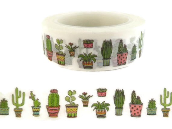 Cactus Washi Tape Succulent Washi Tape Potted Plant Washi | Etsy