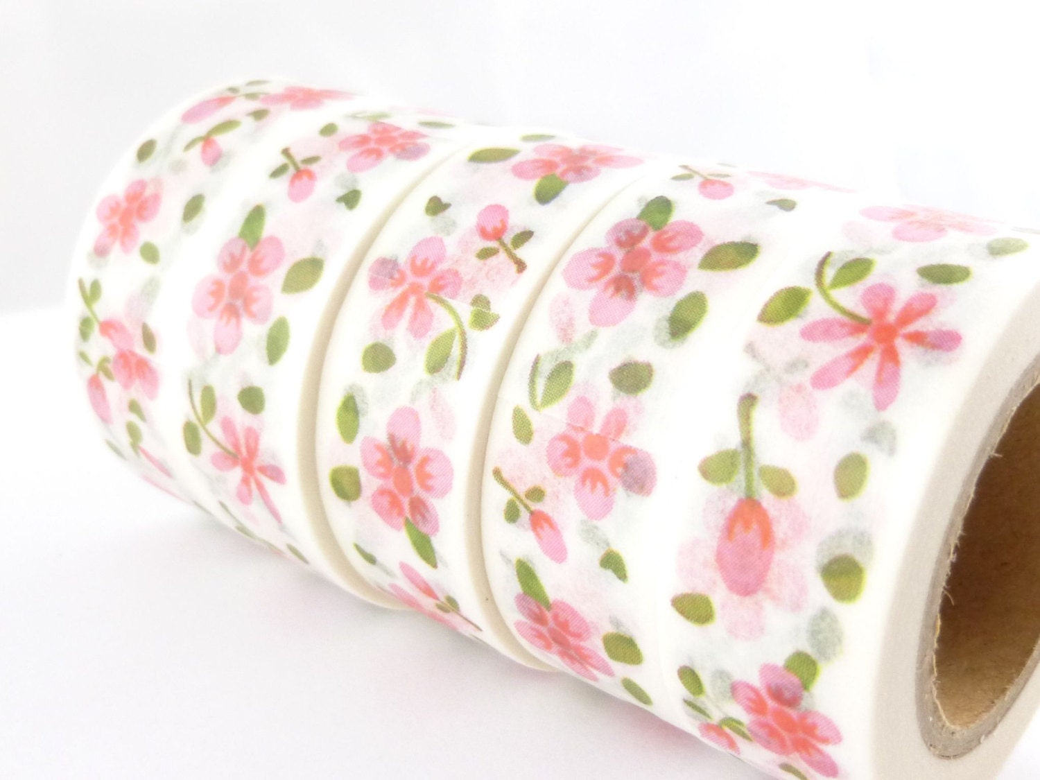 Washi Tape Pink Flowers Washi Tape Floral Washi Tape - Etsy