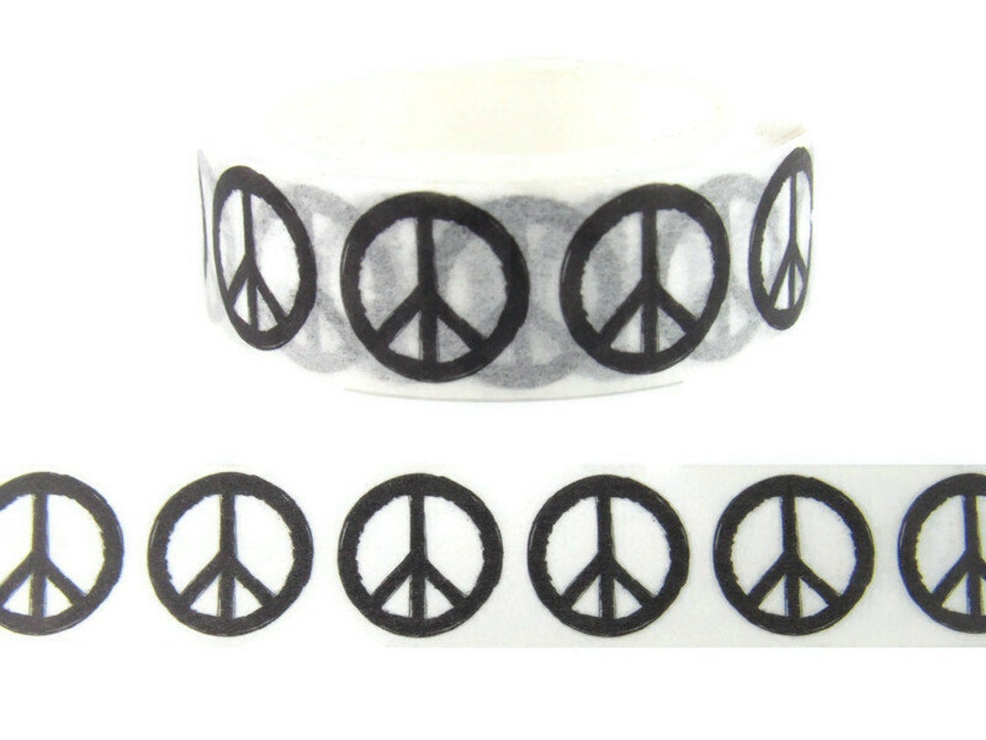 Peace Symbol Washi Tape, Peace Sign Washi Tape, Full Roll CWWTS-17 - Etsy