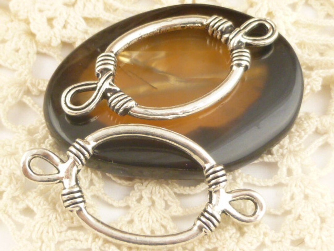 Oval Ring Connector, Rope Connector Finding, Hoop Link Charm (4 ...