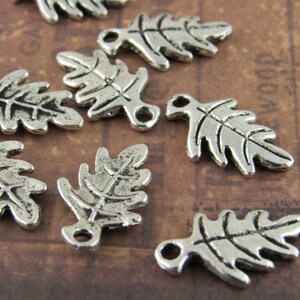 Oak Leaf Dangle Charms, Antique Silver (10) - S91 - Etsy