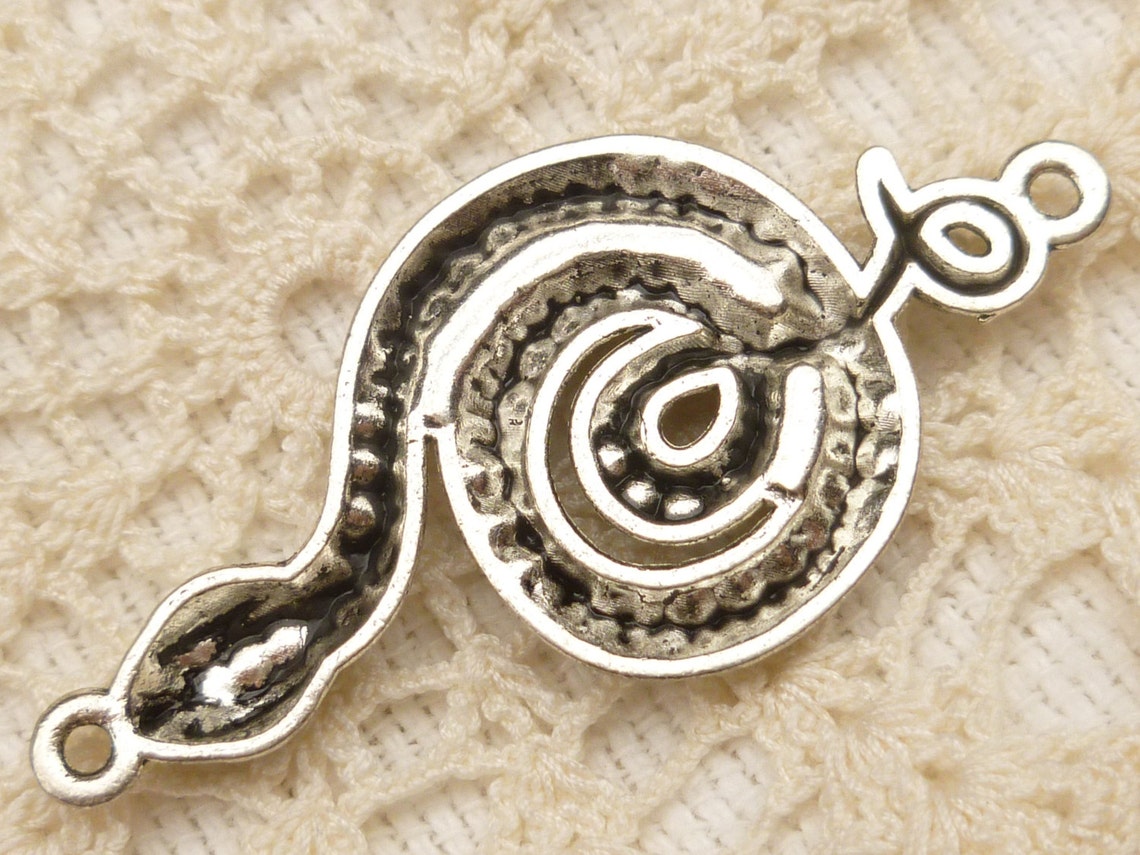 Life Like Ornate Snake Connector Pendant Charm Antique Silver - Etsy