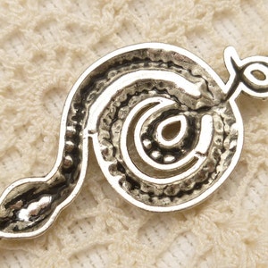 Life Like Ornate Snake Connector Pendant Charm, Antique Silver 2 - Etsy