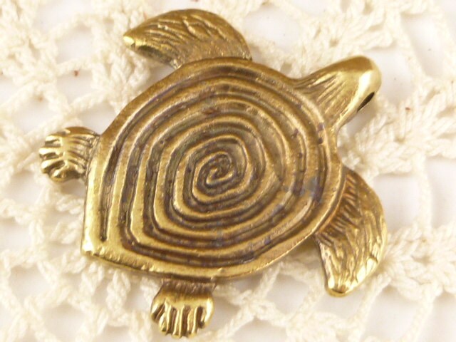 Antique Brass Two Sided Turtle Casting Pendant Charm Gold | Etsy