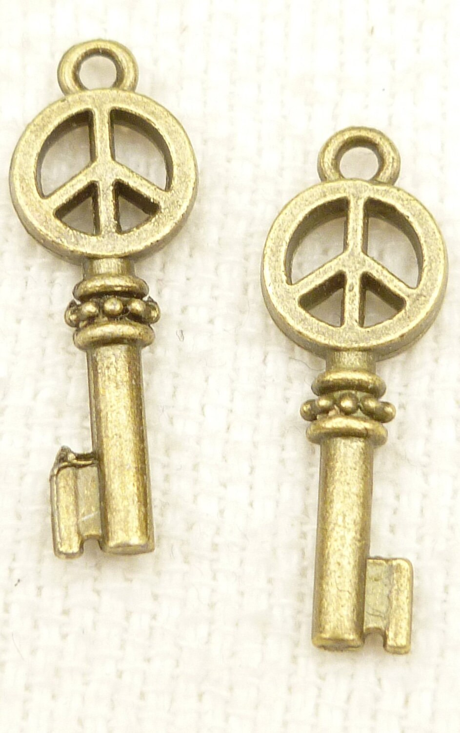 Peace Logo Symbol Key Antique Bronze 4 A45 | Etsy