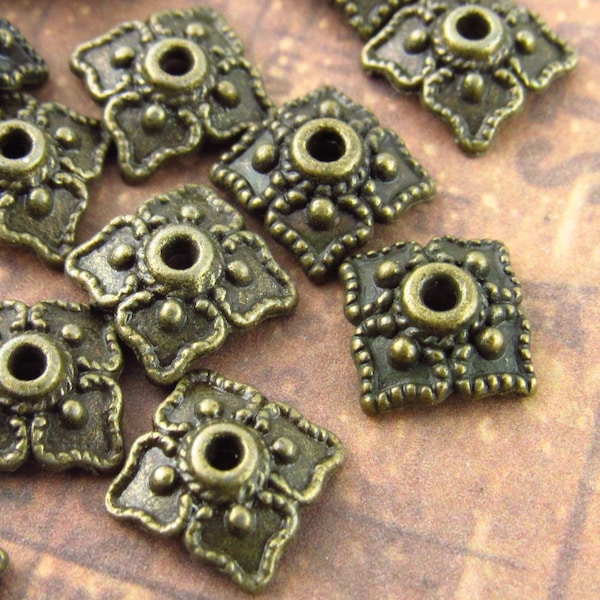 Bronze Bead Caps - Etsy