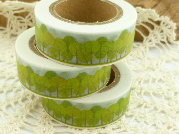 Washi Tape Green Trees Washi Tape Forest Washi Tape Nature - Etsy