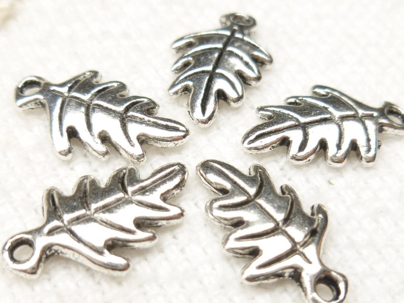 Oak Leaf Dangle Charms, Antique Silver (10) - S91 - Etsy
