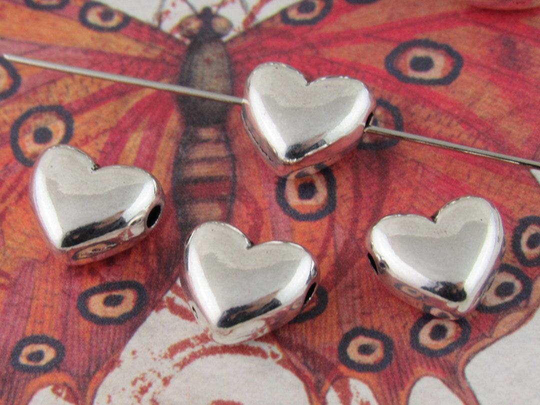 9mm Heart Metal Spacer, Basic Knot Heart Bead, Ornate Heart Spacer Bead ...