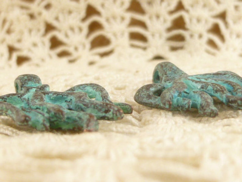 Turquoise Patina Rustic Octopus Charms Pendants Mykonos - Etsy