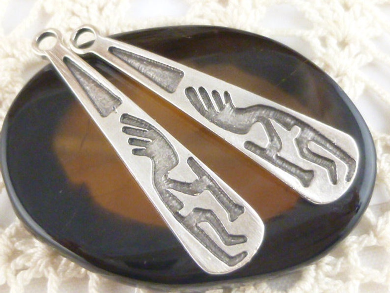 Pair of Kokopelli Fertility Charm Pendant, Agriculture, Southwestern ...