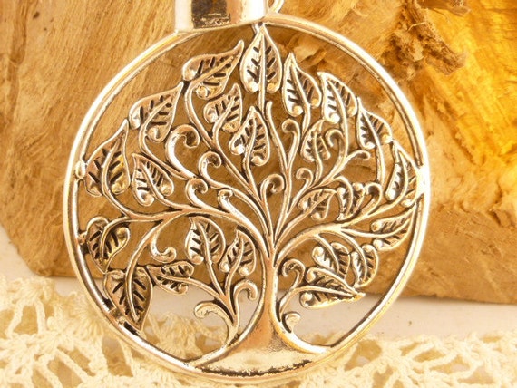 Large Very Detailed Filigree Leaves Tree Pendant Antiqued | Etsy
