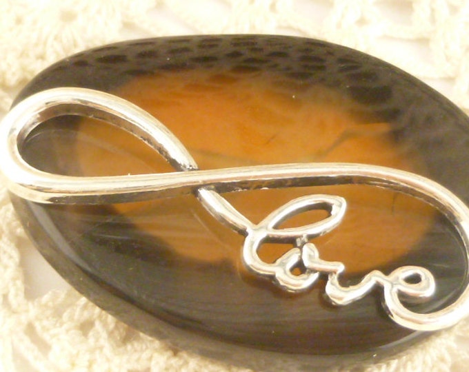 Silver Tone Infinity Cursive Love Letters Figure Eight Pendant Charm (6 ...