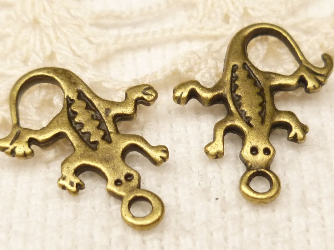 Southwestern Style Lizard Charms, Antique Bronze (8) - A101 - Etsy