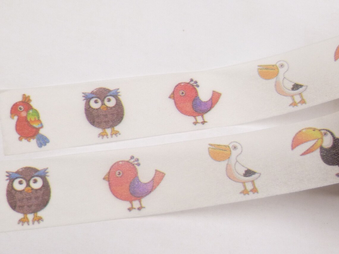 Washi Tape Owl Pelican Toucan Parrot Bird Washi Tape - Etsy