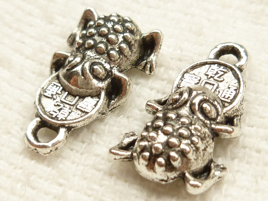 Good Luck Frog Toad Charms Antiqued Silver 8 S13 - Etsy