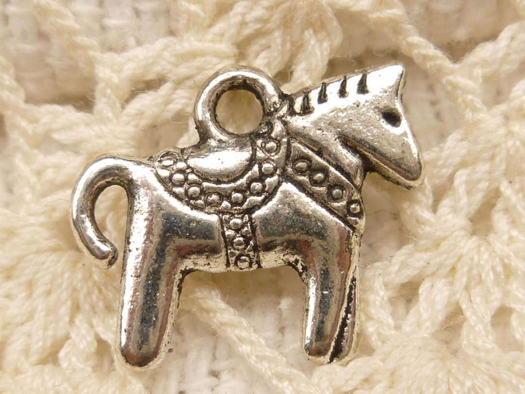 Silver Tone Swedish Dala Horse Charms (10 or 20 Pieces) - S166 - Etsy