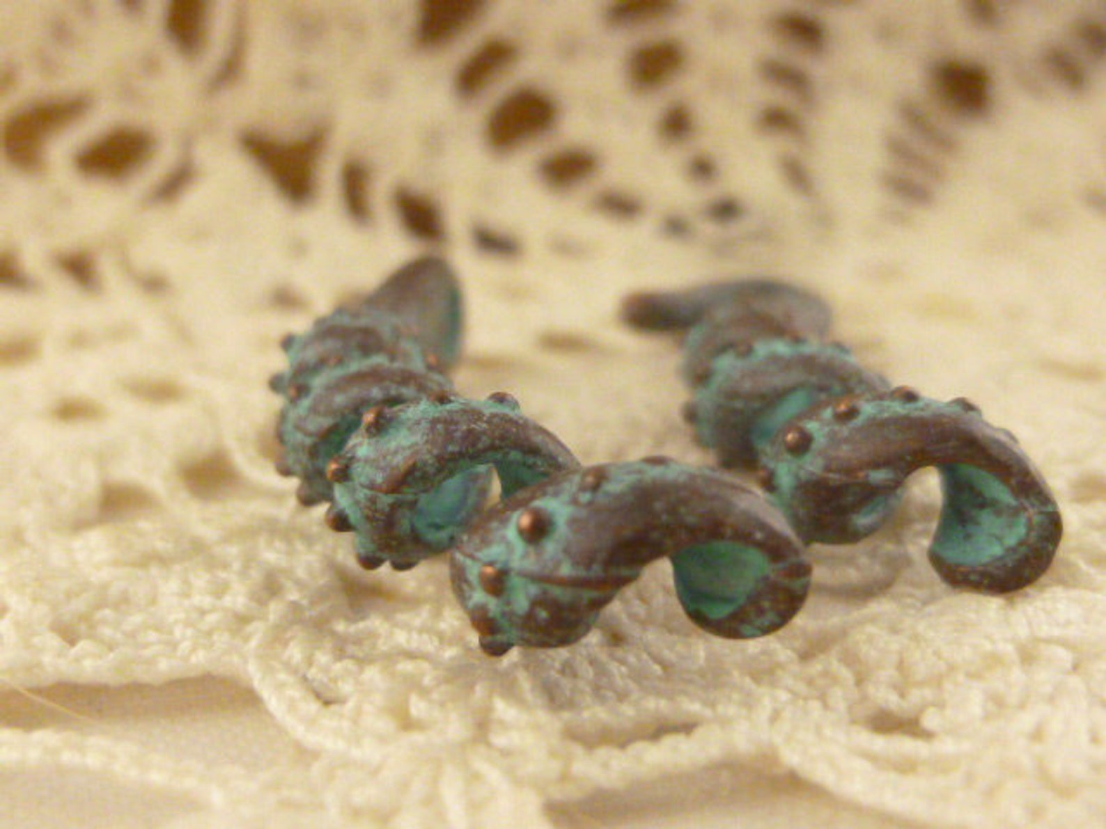 Twisted Swirl Cord End Closure Clasp Blue Patina Rustic - Etsy