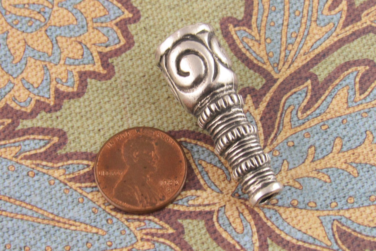 38mm Large Native Cone End Bead Cap Cone Finding, Rustic, Silver Pewter ...