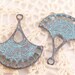 Verdigris Patina Fan Connector Charm Pendant, Chandelier Mykonos ...