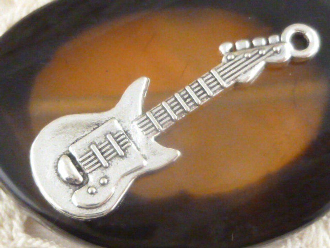 Silver Tone Electric Guitar Charms (6) - S19 - Etsy