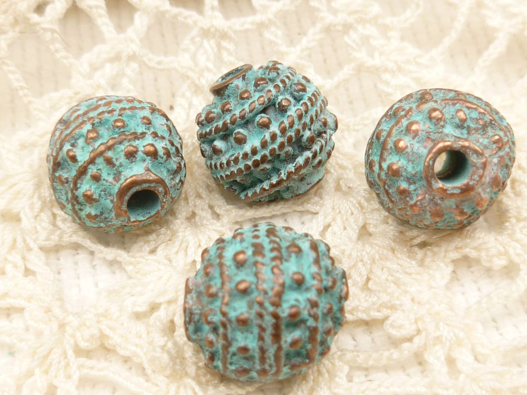 12mm Ornate, Bumpy Beads, Rustic, Patina, Mykonos Casting Beads (2 ...