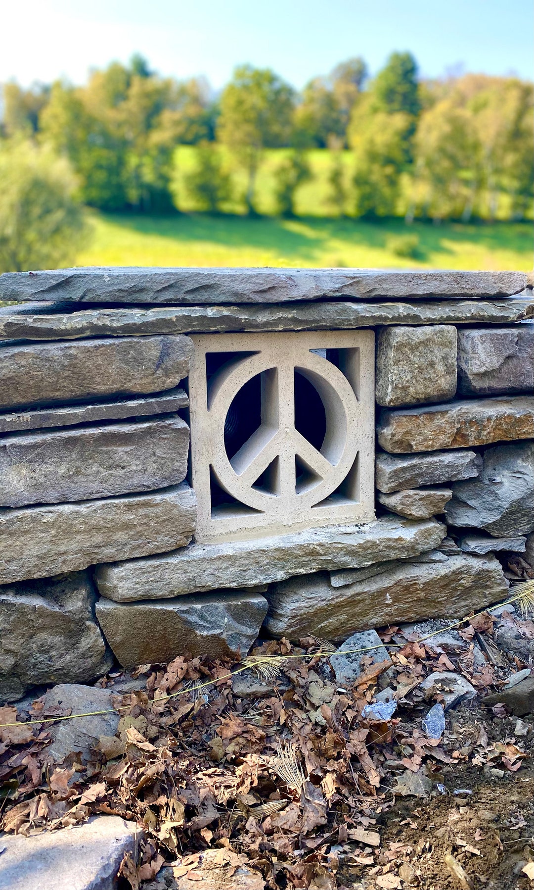 Vermont Made Peace Sign Breeze Block - Etsy