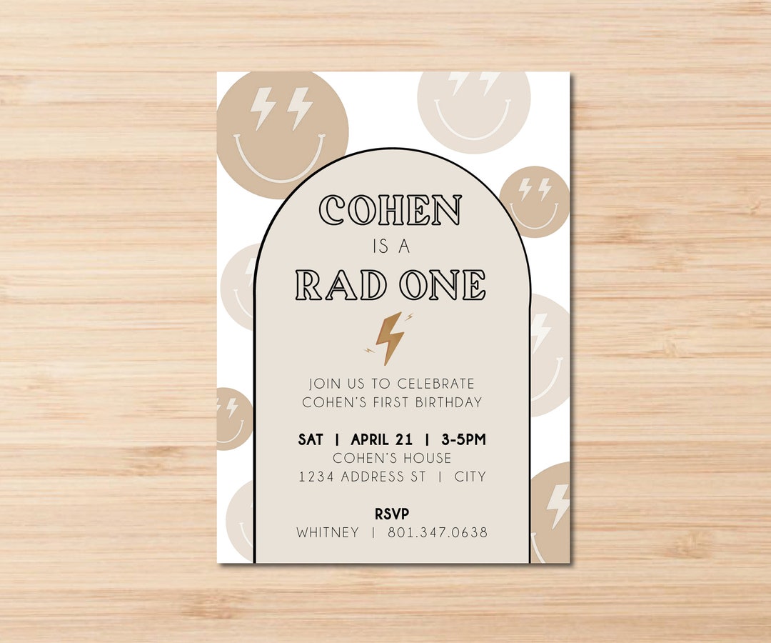 RAD ONE Birthday Invitation - Etsy