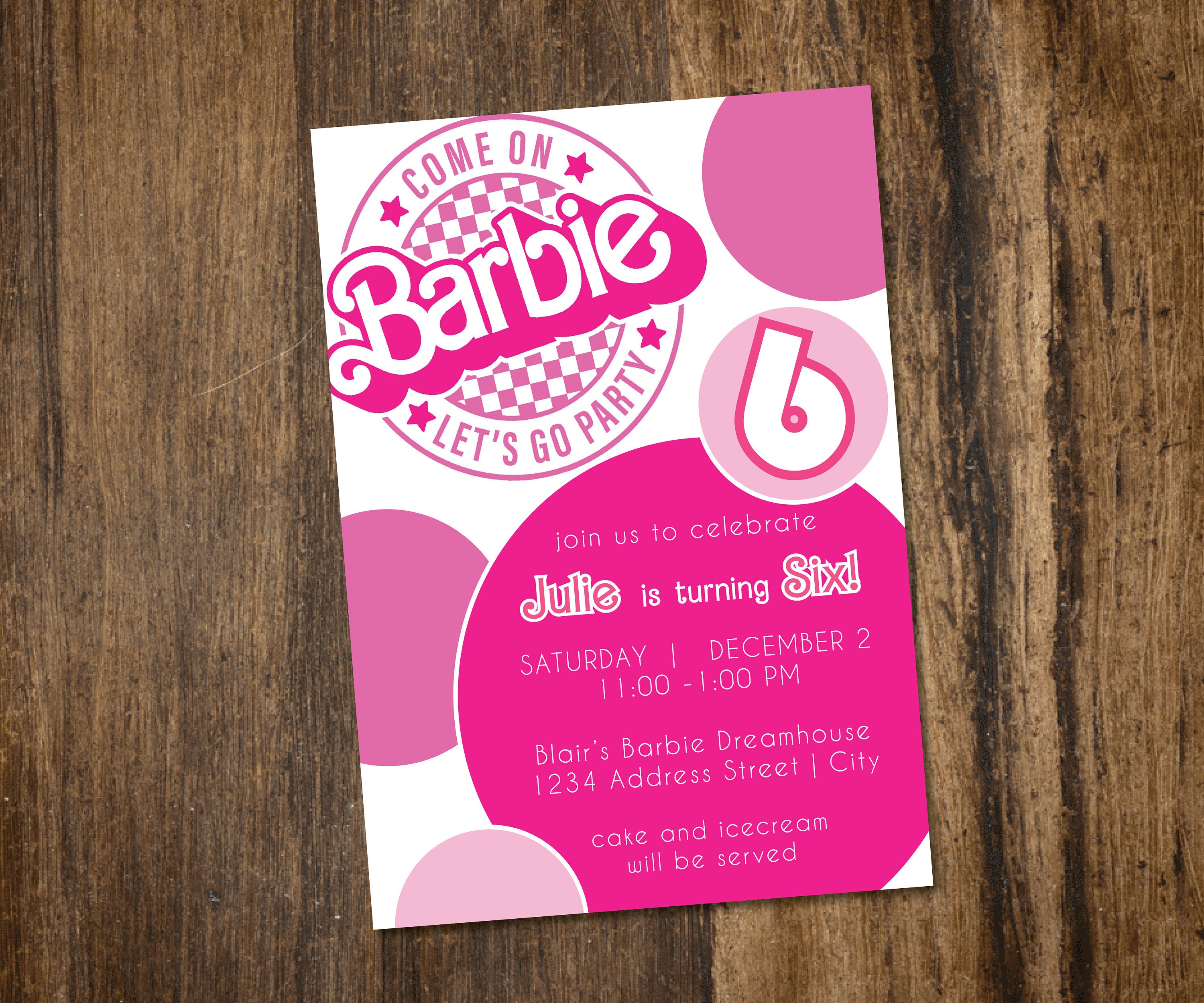 Barbie Theme Birthday Invitation - Etsy