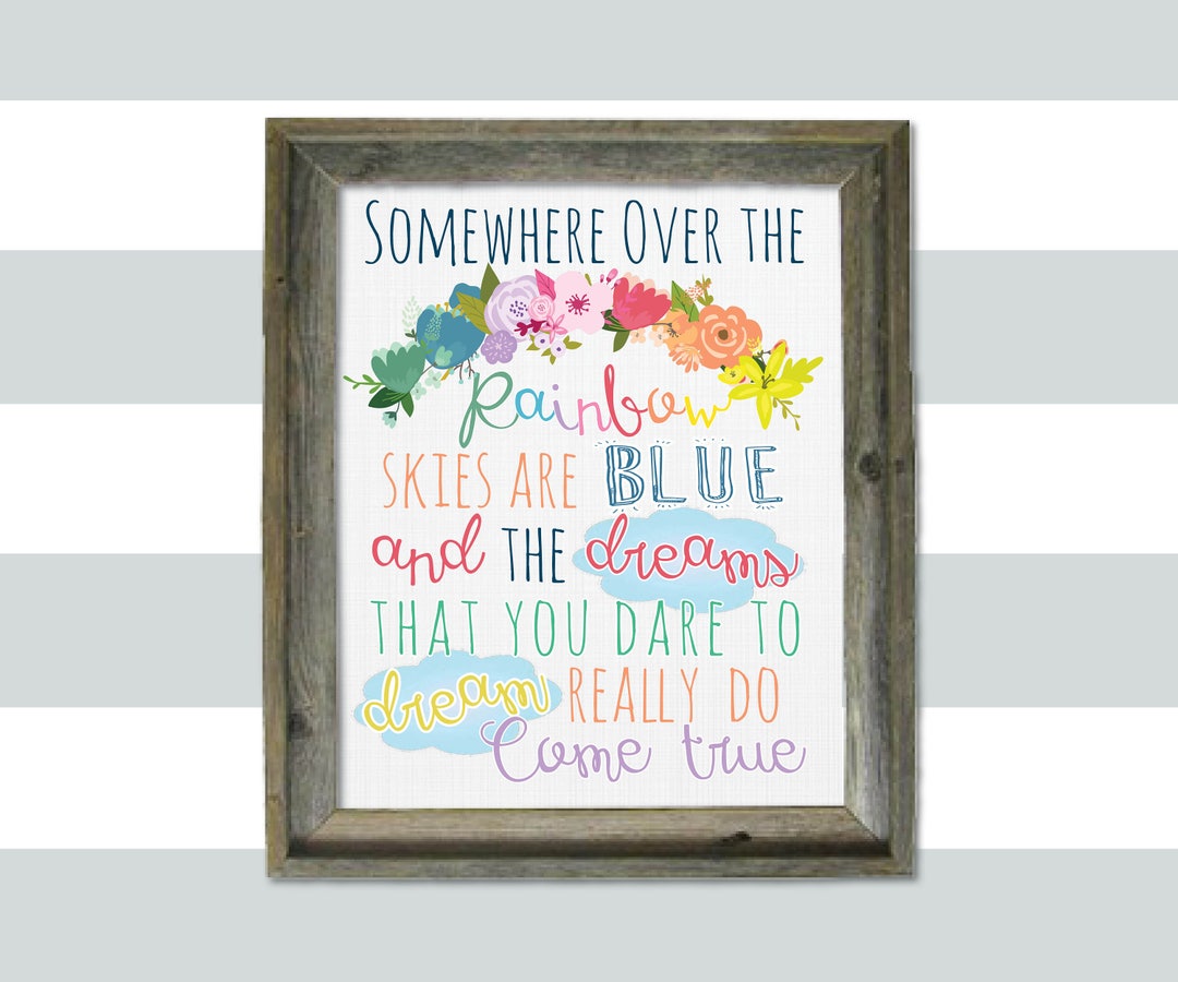 Somewhere Over the Rainbow DIGITAL Printable - Etsy