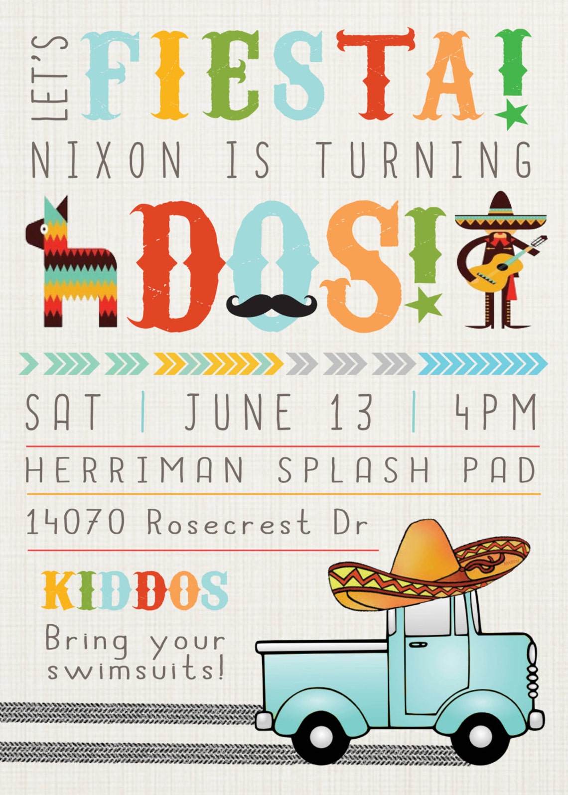 Fiesta Birthday Party Invitation - Etsy