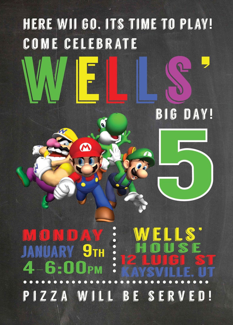 WII Birthday Party Invitation - Etsy