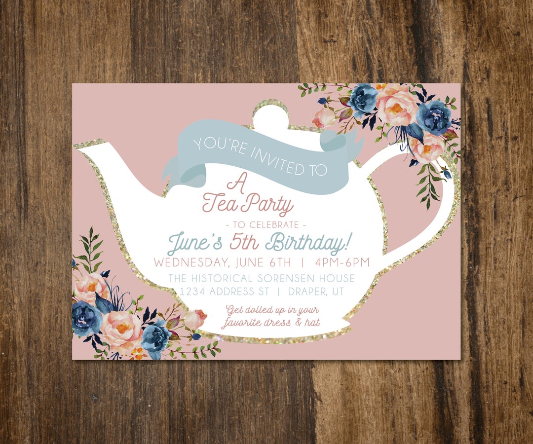 Tea Party Birthday Invitation - Etsy