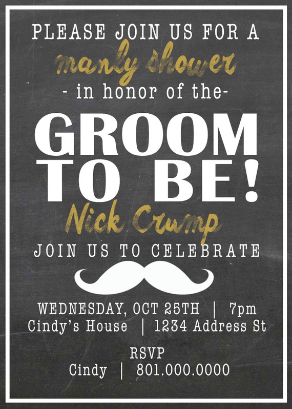 Grooms Garden Shower Invitations Templates Regal Wedding Template PSD,