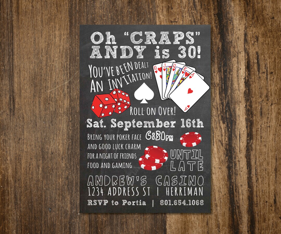 Casino Party Invitation - Etsy