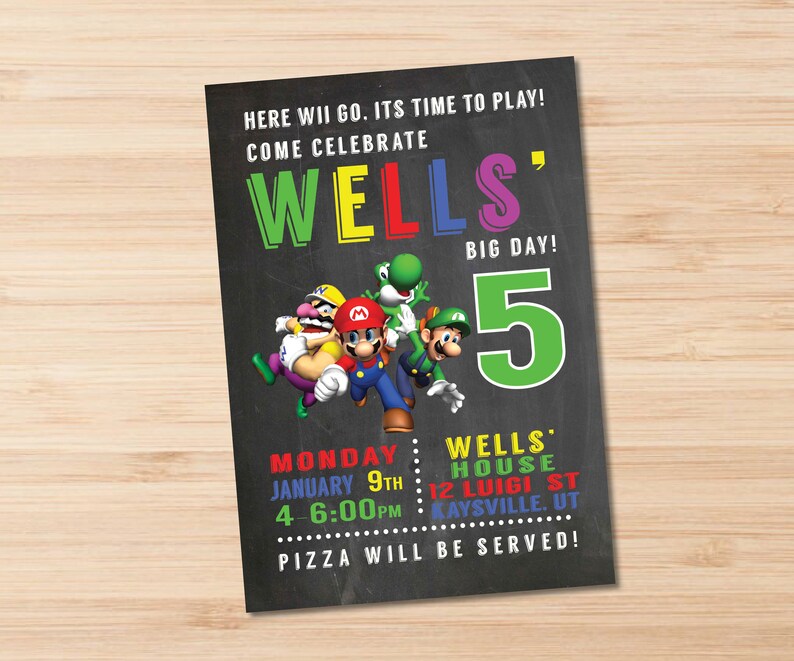 WII Birthday Party Invitation - Etsy