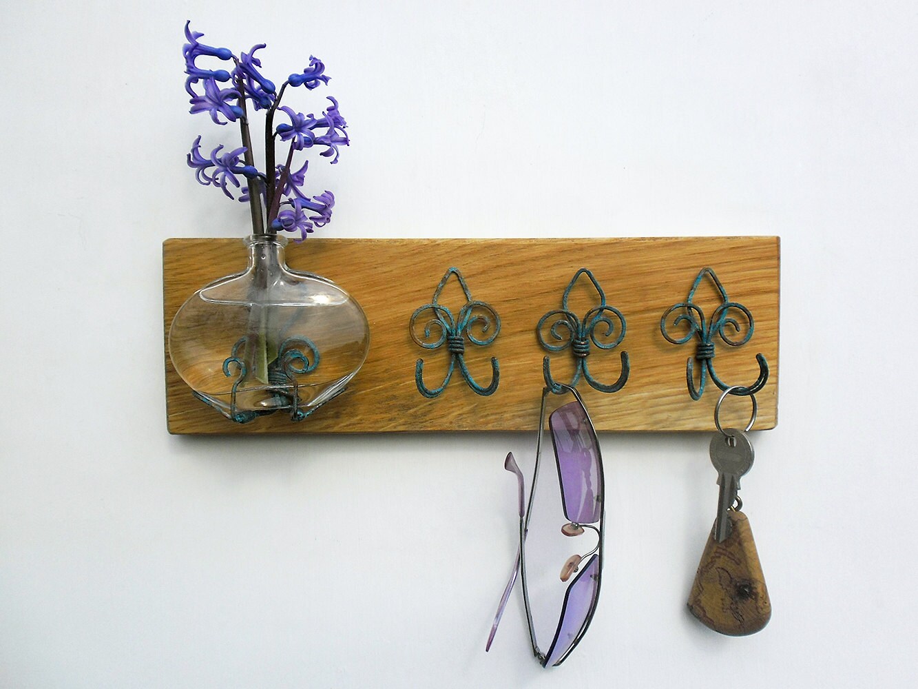 Key Rack With Vase, Rustic Fleur De Lis - Etsy