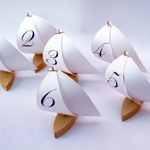 Set of 6 Sailboats With Numbers on Sails - Etsy