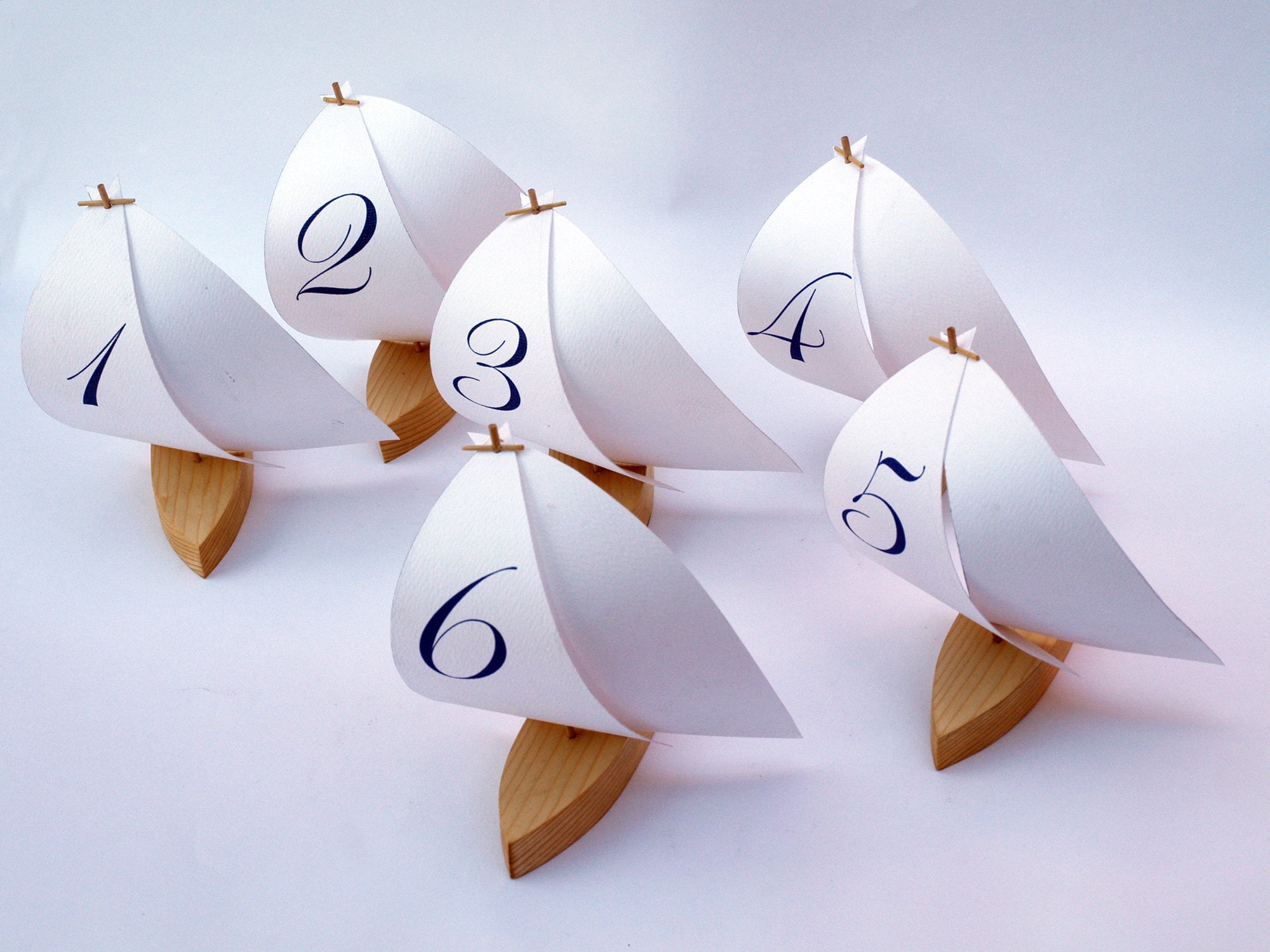 Set of 6 Sailboats With Numbers on Sails - Etsy