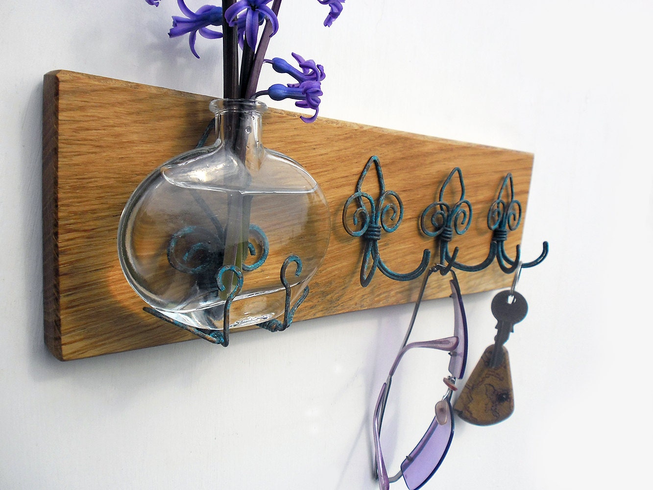 Key Rack With Vase, Rustic Fleur De Lis - Etsy