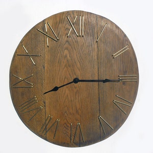 21'' Large Rustic Wall Clock, Unique Big Wall Clock From Old Wooden ...