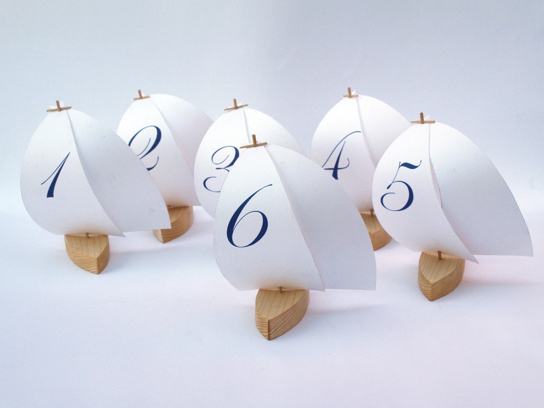 Set of 6 Sailboats With Numbers on Sails - Etsy